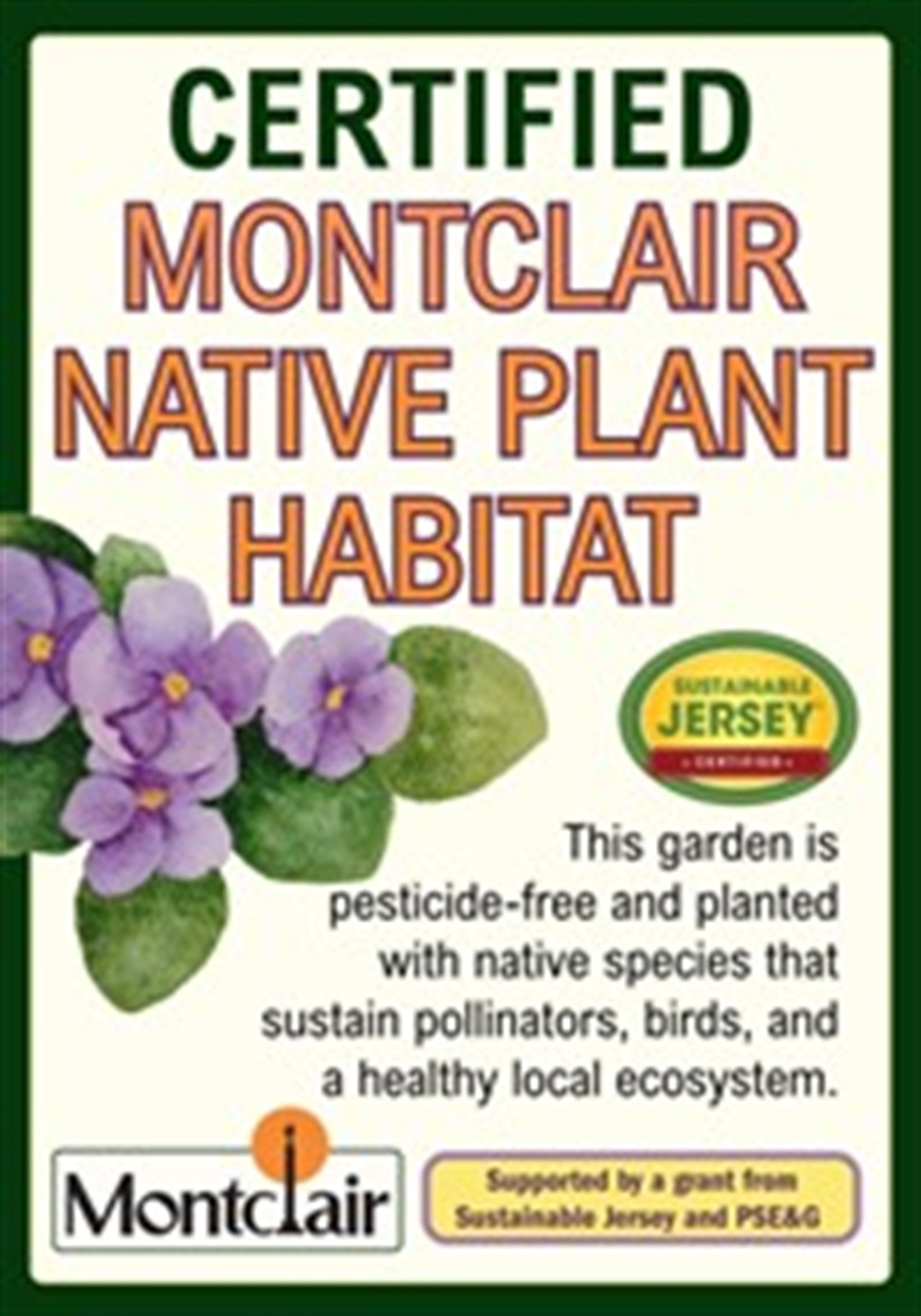 Certify Your Native Landscape! Township of Montclair, NJ